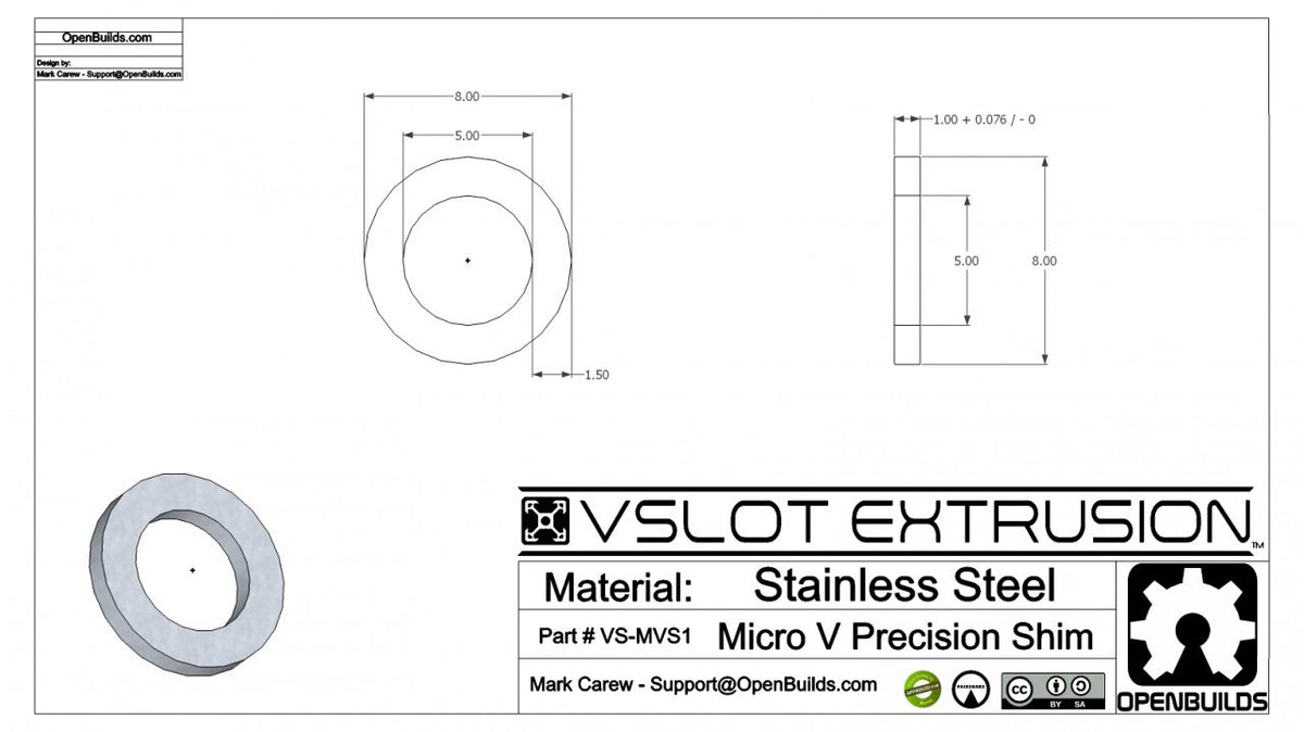 Mini V Wheel Precision Shim – MakerTechStore